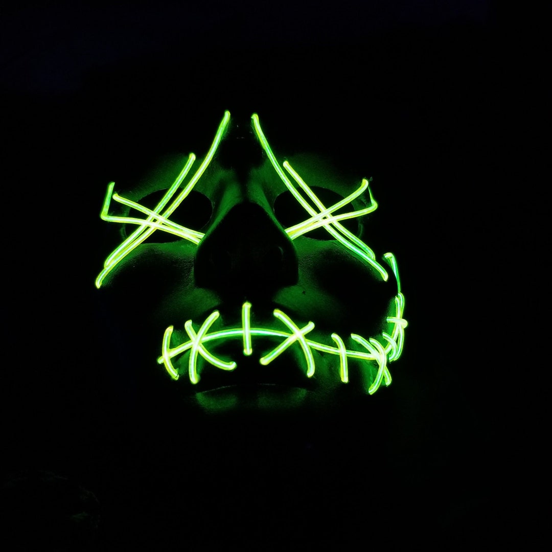 The Smirk Neon Mask, Handmade,el Wire,purge,prop,art,rave Outfit ...