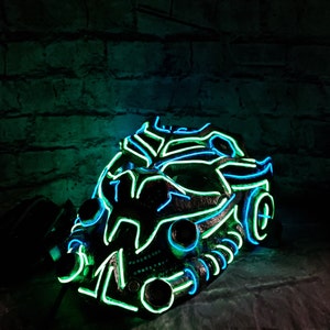 Cyborg SHOGUN Mask ~ Light Up,samurai,sculpted,resin,el Wire,painted ...