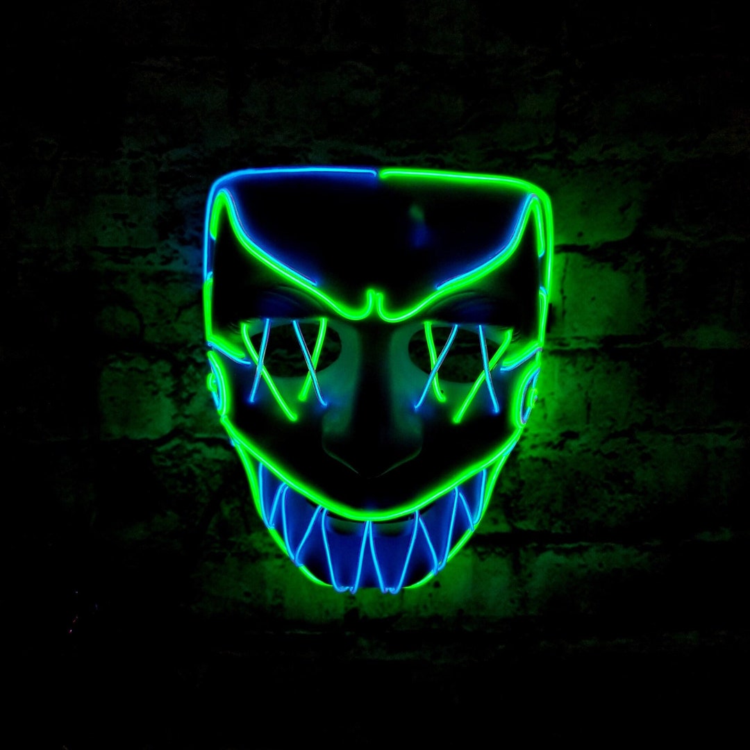 DARK JESTER -handmade Mask,el Wire Neon,prop,art,rave Outfit,halloween ...