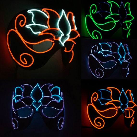 LOTUS FLOWER Neon Half Mask Handmadeel - Etsy