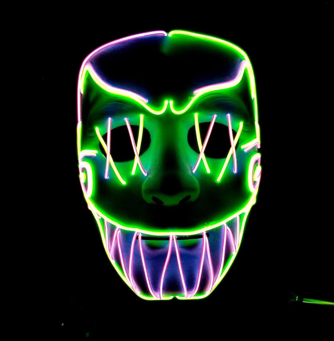 DARK JESTER handmade Mask,el Wire Neon,prop,art,rave Outfit,halloween ...