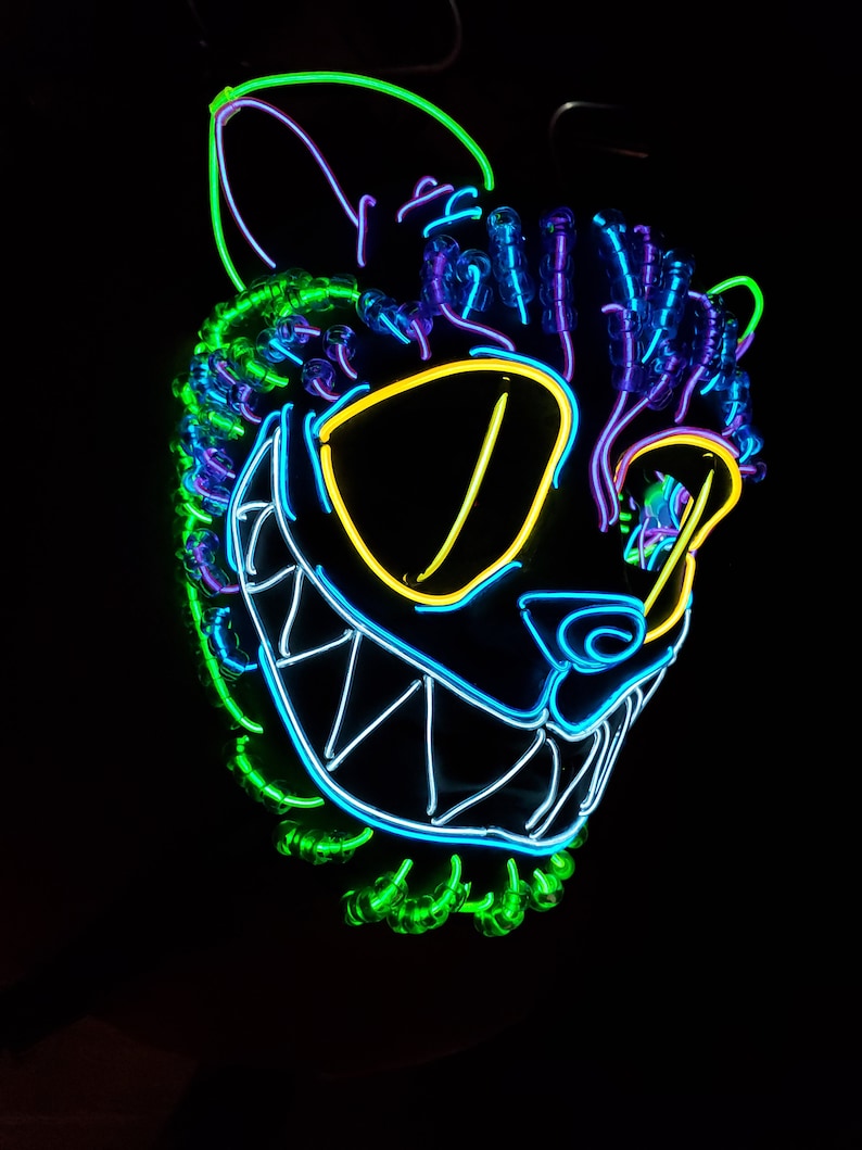 SMILING CAT -neon Mask Handmade,el Wire,cheshire Cat,outfit,masquerade ...