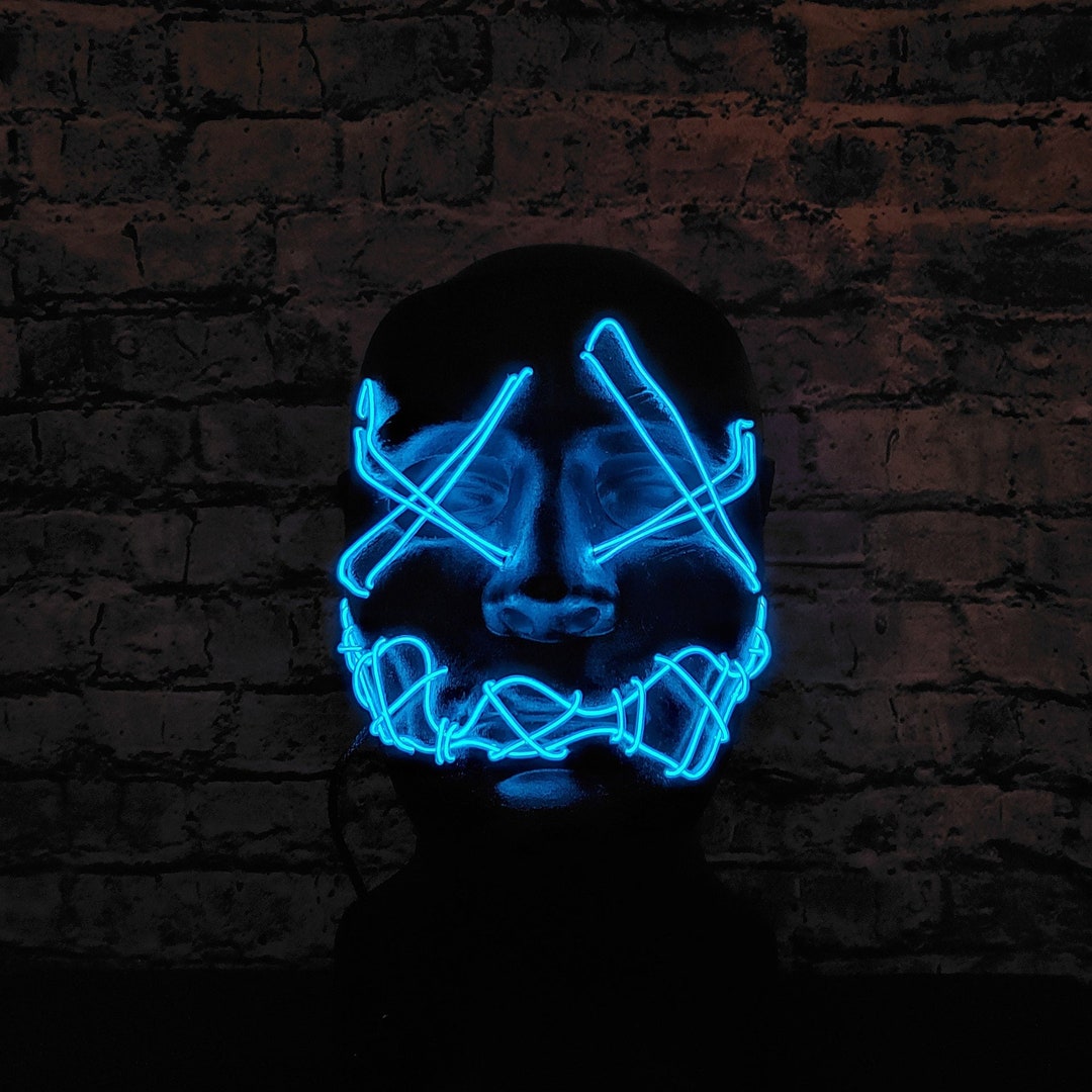 Sitches - Neon Mask Handmade,el Wire,purge,prop,art,rave,halloween ...