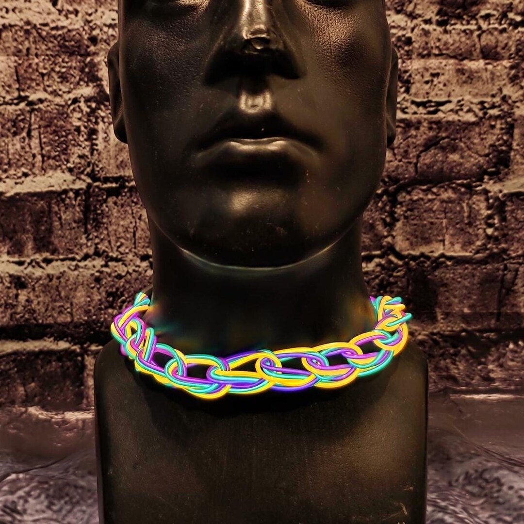 Mardi Gras Light up Choker: Neon EL Wire Rave Necklace - Etsy