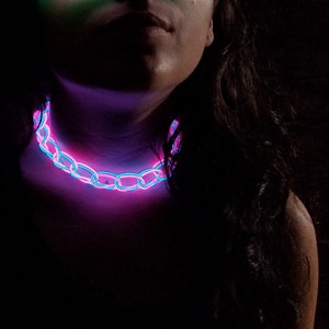 Light-up Glow Choker ™ -handmade EL Wire Necklace,outfit,braided,edm ...