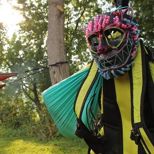 SMILING CAT -neon Mask Handmade,el Wire,cheshire Cat,outfit,masquerade ...