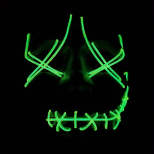 The Smirk Neon Mask, Handmade,el Wire,purge,prop,art,rave Outfit ...