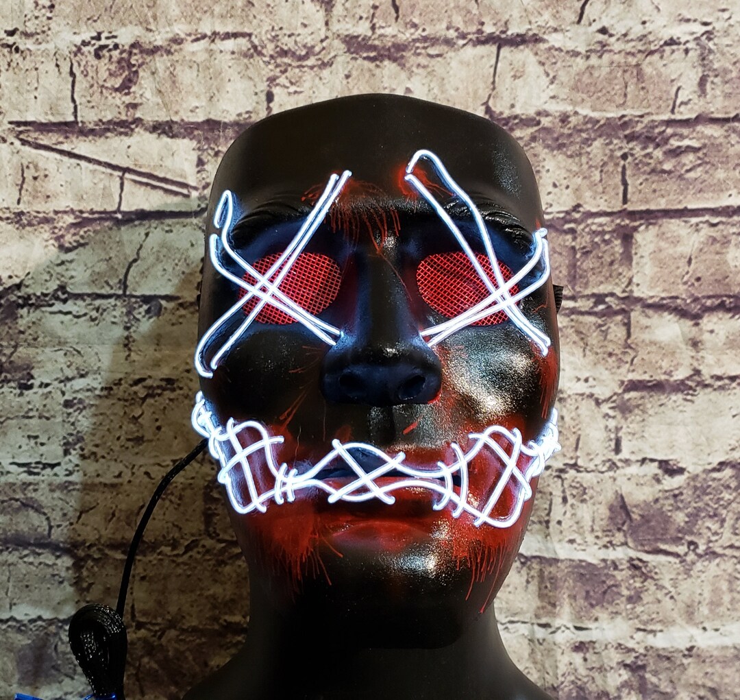 Sitches - Neon Mask Handmade,el Wire,purge,prop,art,rave,halloween ...
