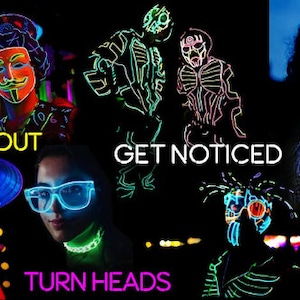 NEON SKELETON SUIT - El Wire, Glow,burning Man Costume,jumpsuit ...