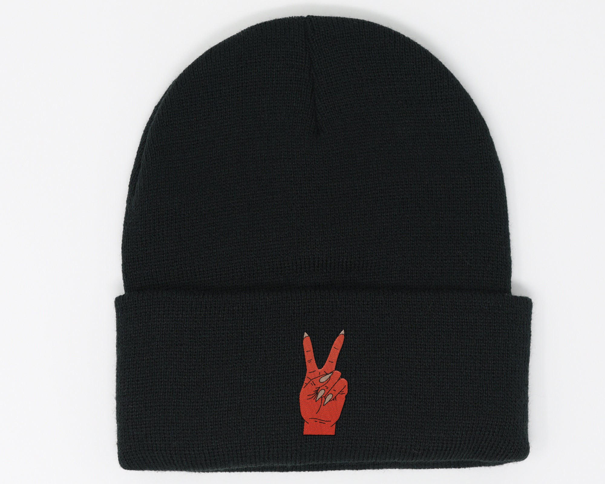 Demon Hands Peace Sign Beanie | Etsy