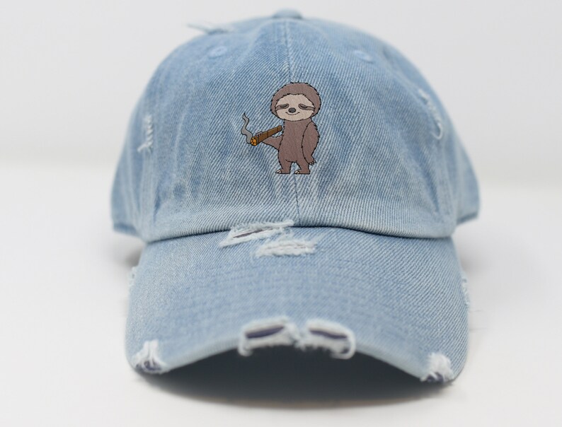 Sloth Hat Smoking Weed Cannabis 420 Blunt | Etsy