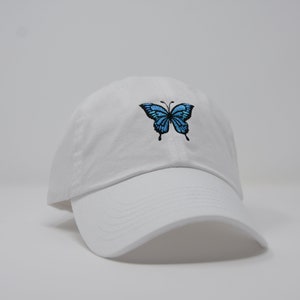 Blue Butterfly Hat Embroidered - Etsy