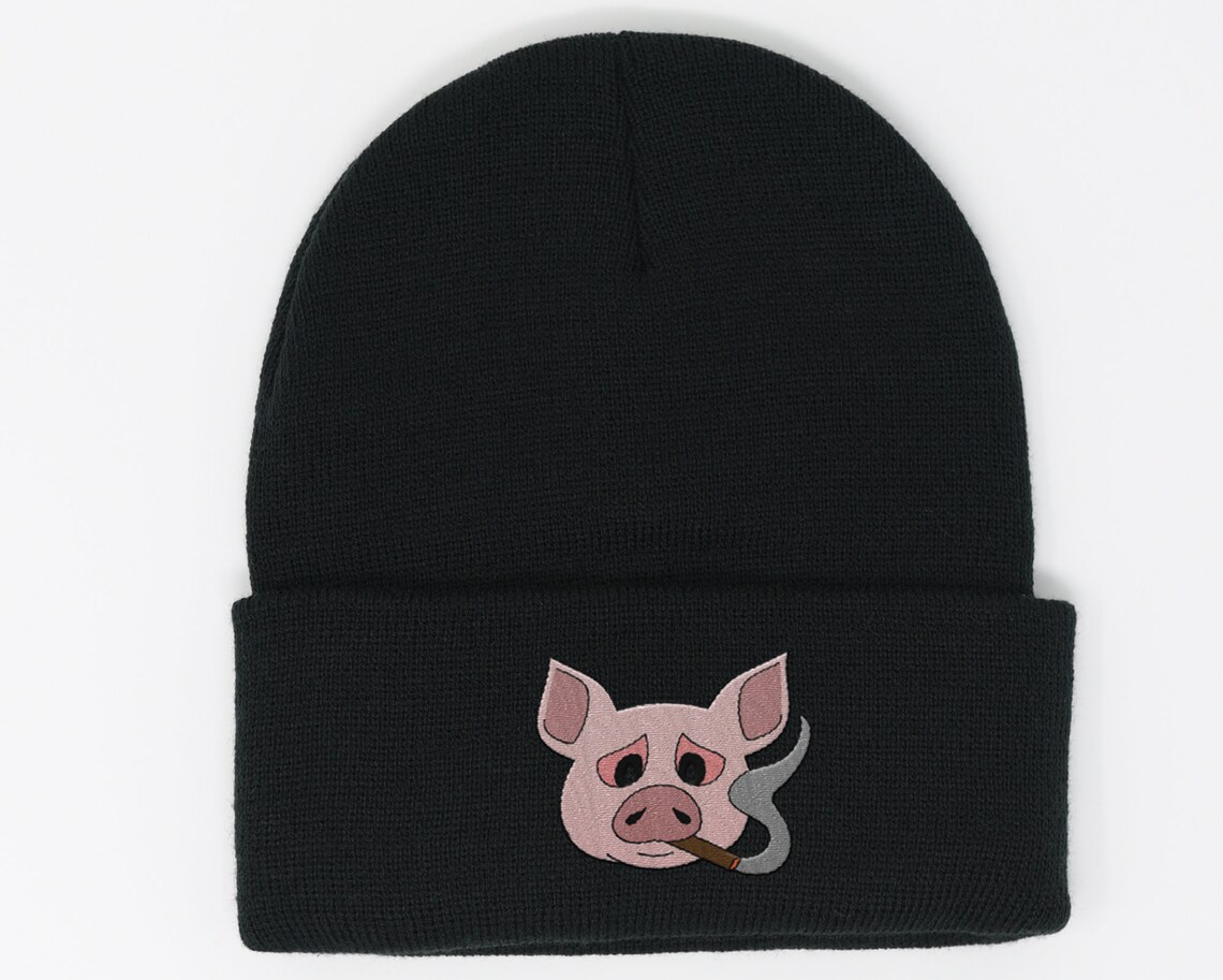 Pig Smoking Blunt Beanie Weed Cannabis 420 Gift Licking - Etsy