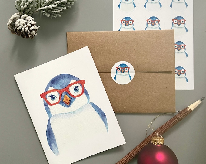 Funny Christmas Card Boxed Set Penguins Warm Holiday Wishes - Etsy