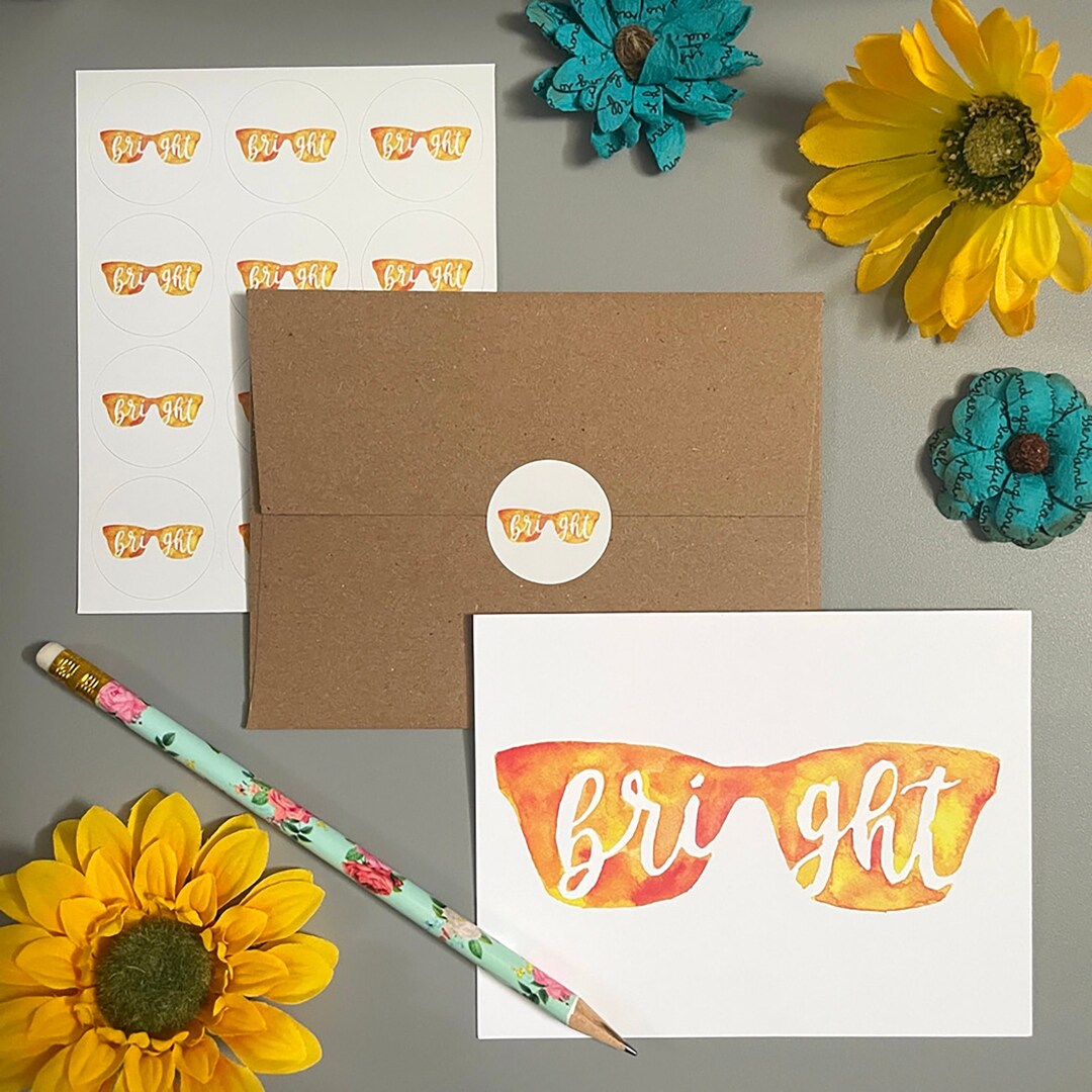 Bright Sunglasses Note Card Set - Etsy