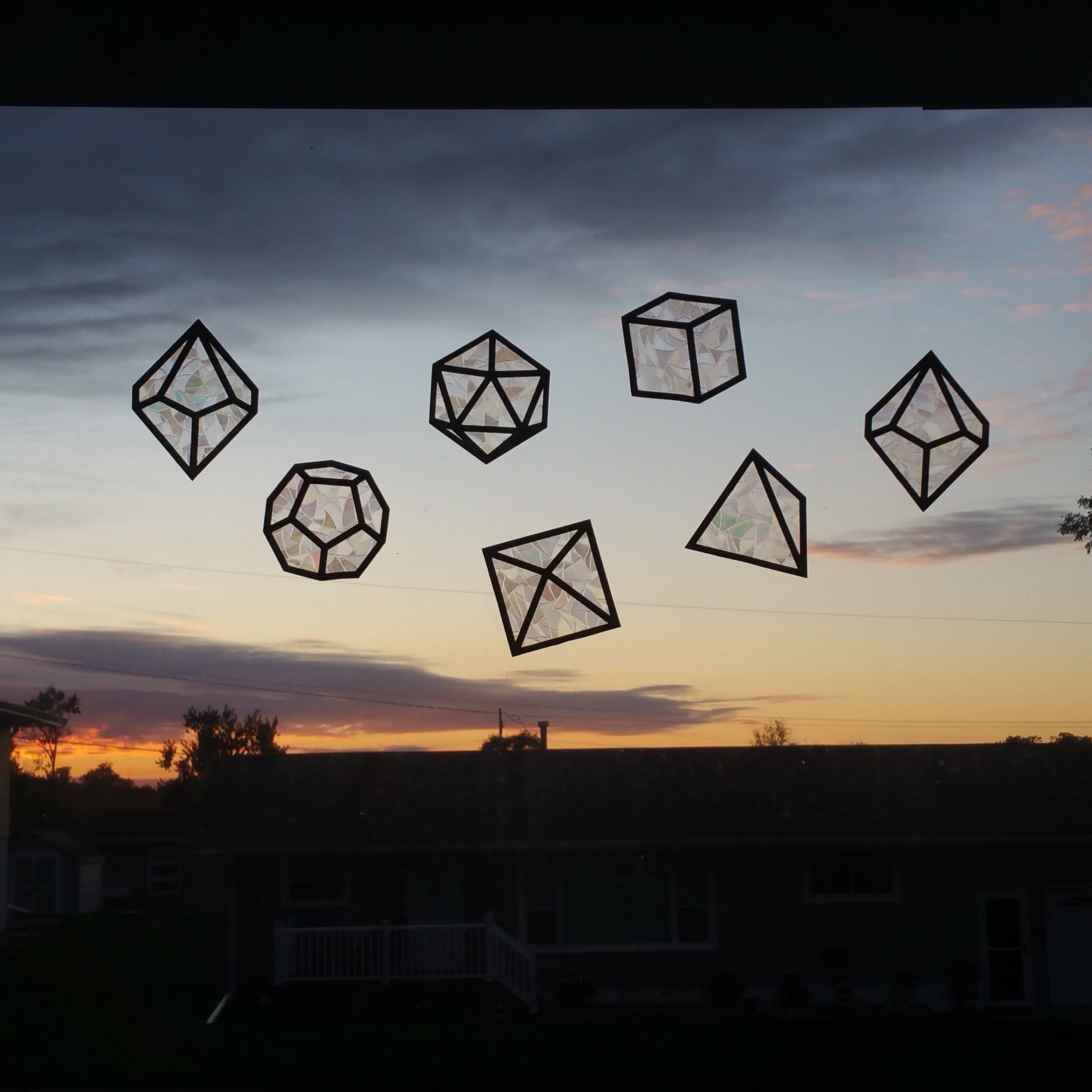 DND Polyhedral Dice Sun Catching Window Clings 7 Piece Set - Etsy