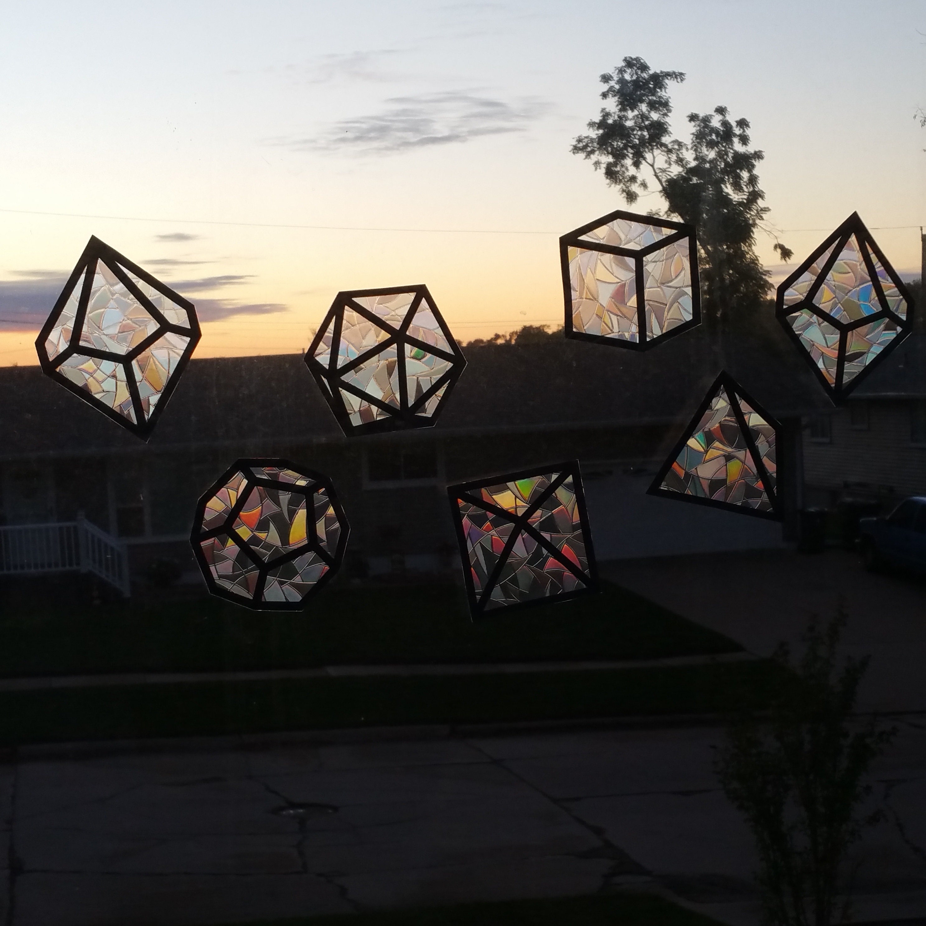 DND Polyhedral Dice Sun Catching Window Clings 7 Piece Set - Etsy