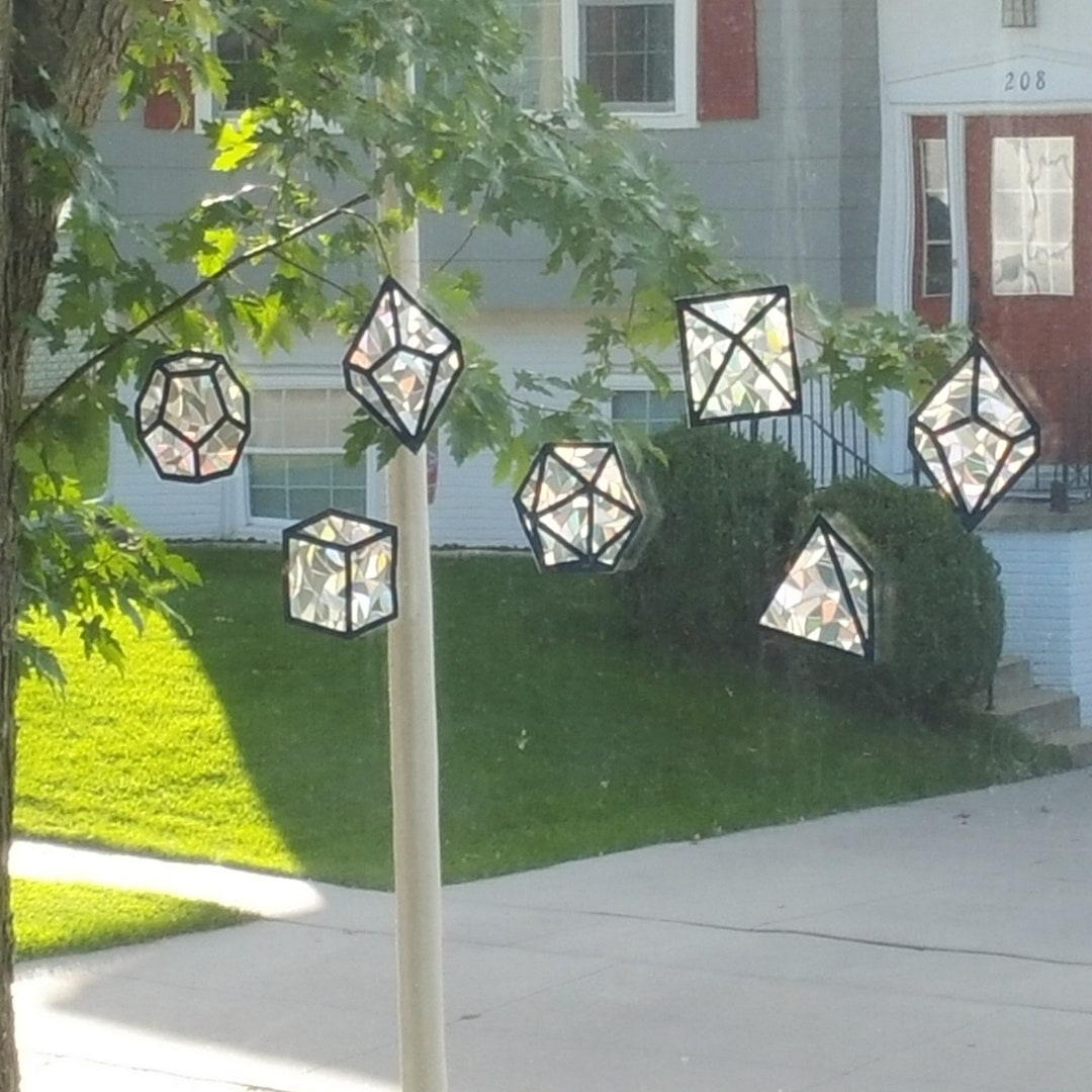 DND Polyhedral Dice Sun Catching Window Clings - 7 Piece Set - Prism ...