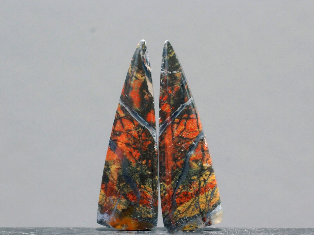 Multicolour Plume Jasper Pair Earring , Indonesia Jasper Gemstone ...