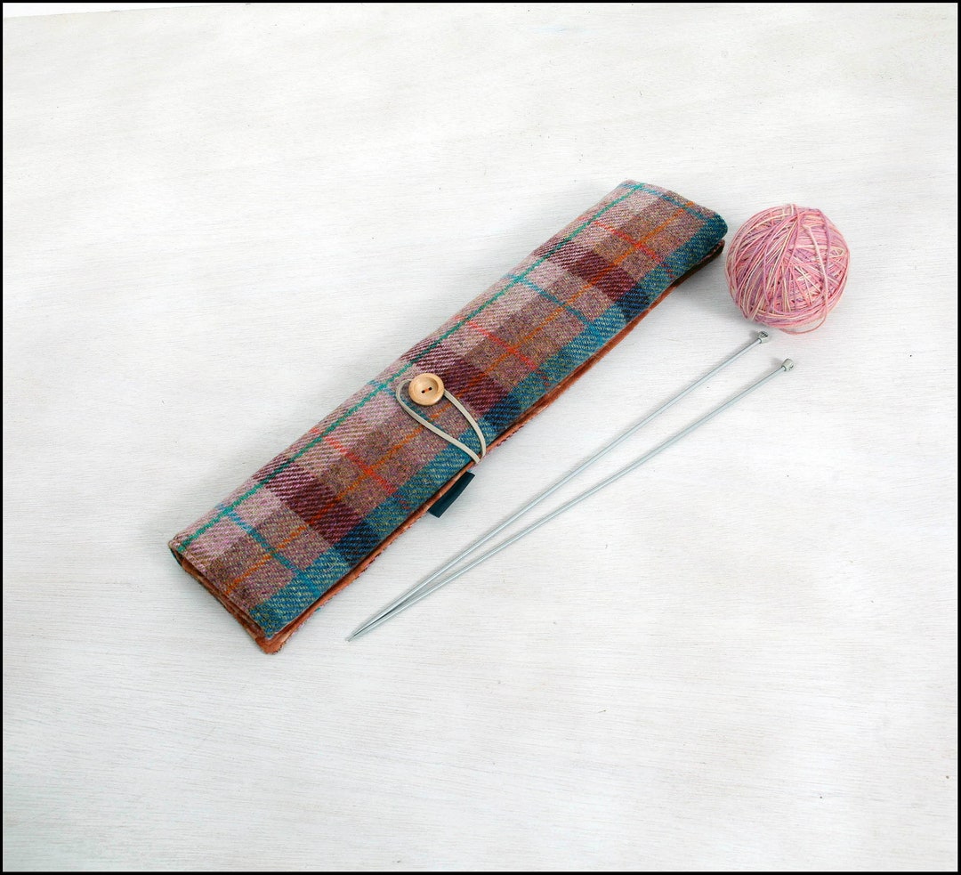 Harris Tweed Extra Long Knitting Needle Case, Luxury Knitting Needle ...