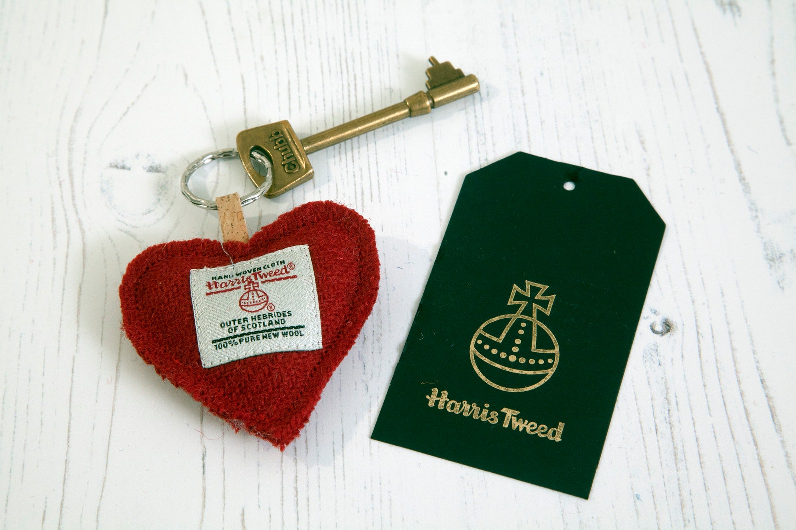 Harris Tweed Key Ring, Colourful Wool Key Fob, Heart Keychain, Rainbow ...