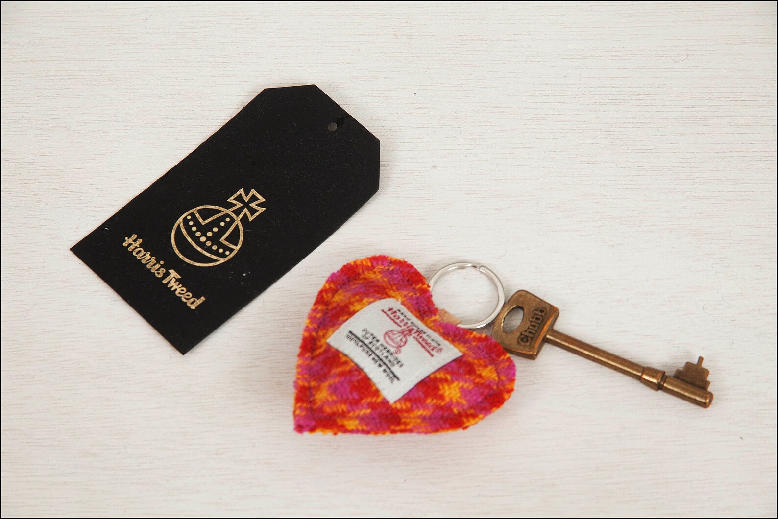 Harris Tweed Key Ring Colourful Wool Key Fob Heart Keychain | Etsy UK