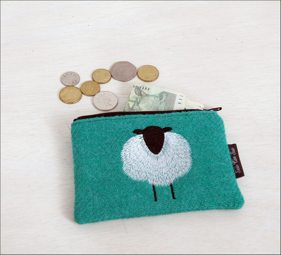 Harris Tweed Coin Purse, Wool Coin Pouch, Change Purse, Notions Pouch ...