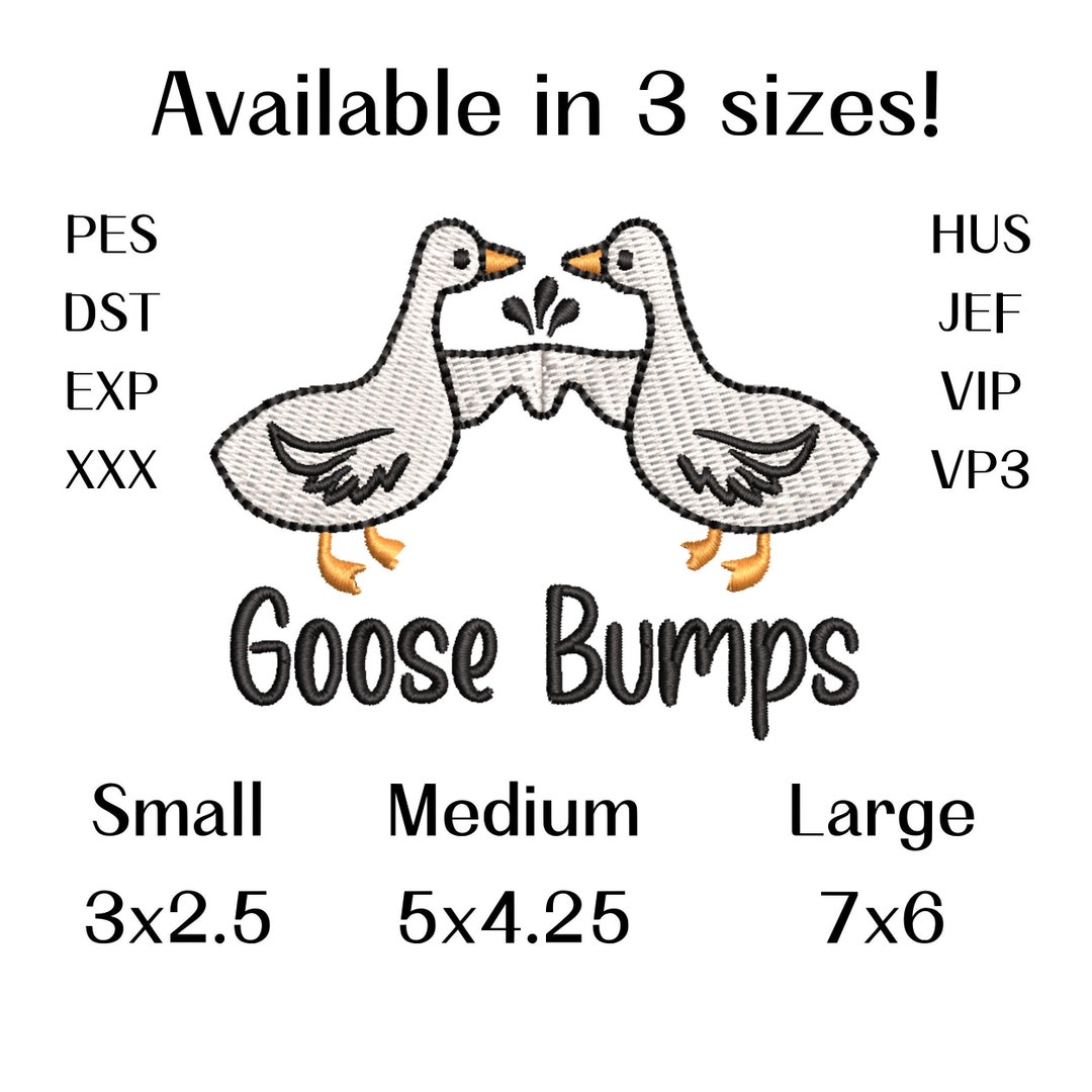 Goose Bump Embroidery, Funny Embroidery, Goose Embroidery, Silly Goose ...