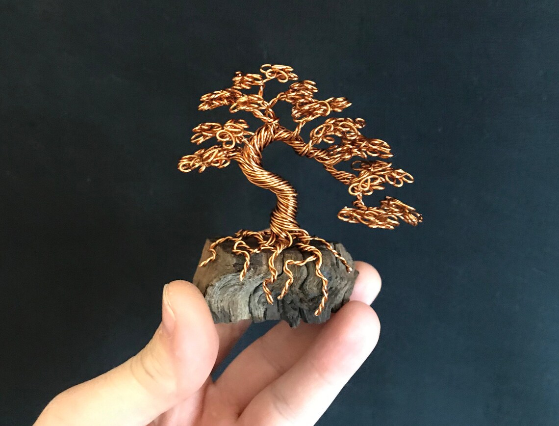 Miniature Copper Bonsai Wire Sculpture - Etsy