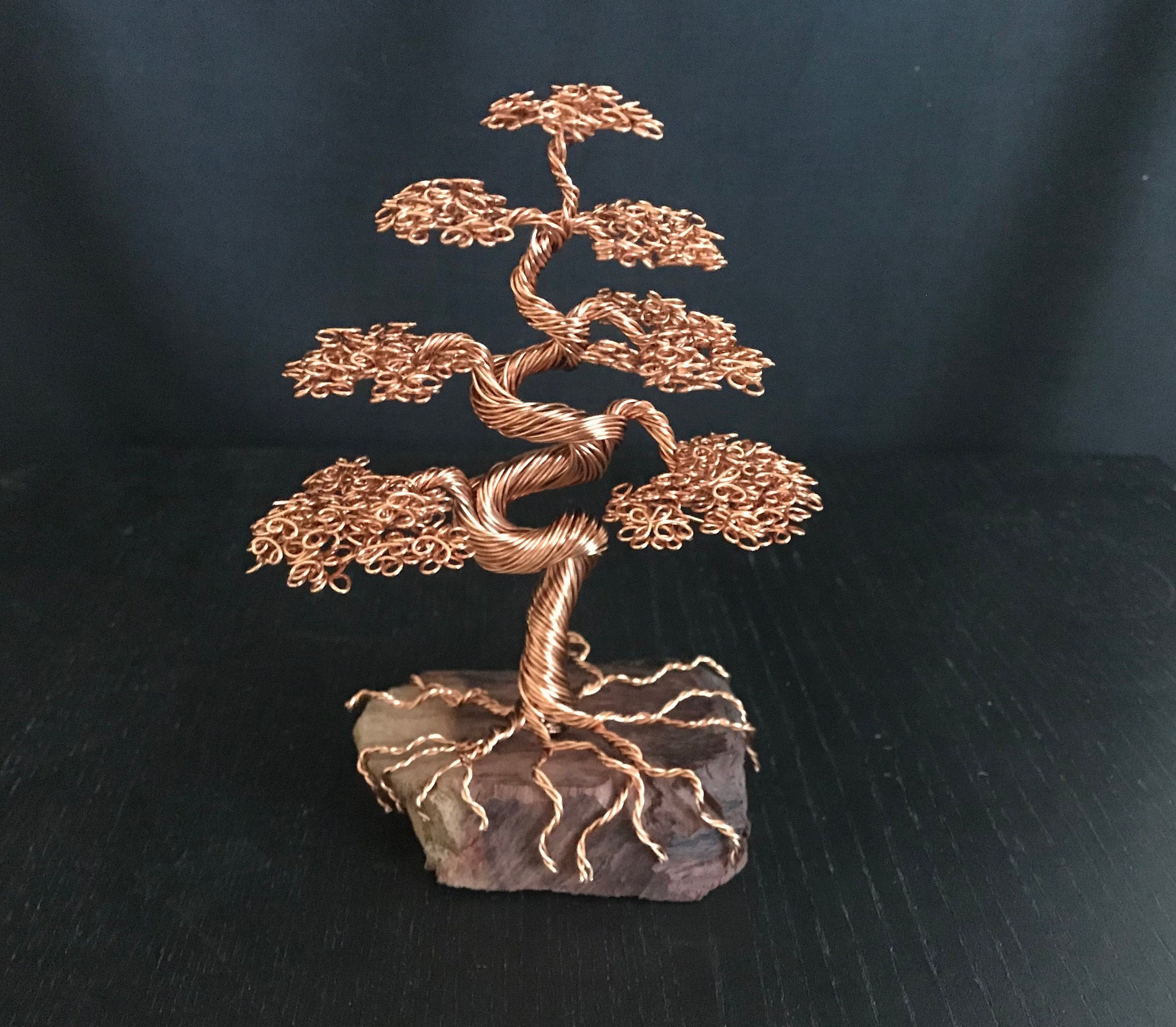 Informal/ Upright Copper Bonsai Wire Sculpture | Etsy UK
