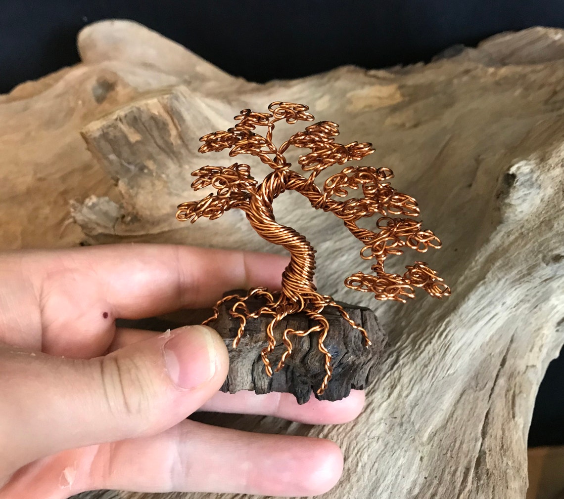 Miniature Copper Bonsai Wire Sculpture - Etsy
