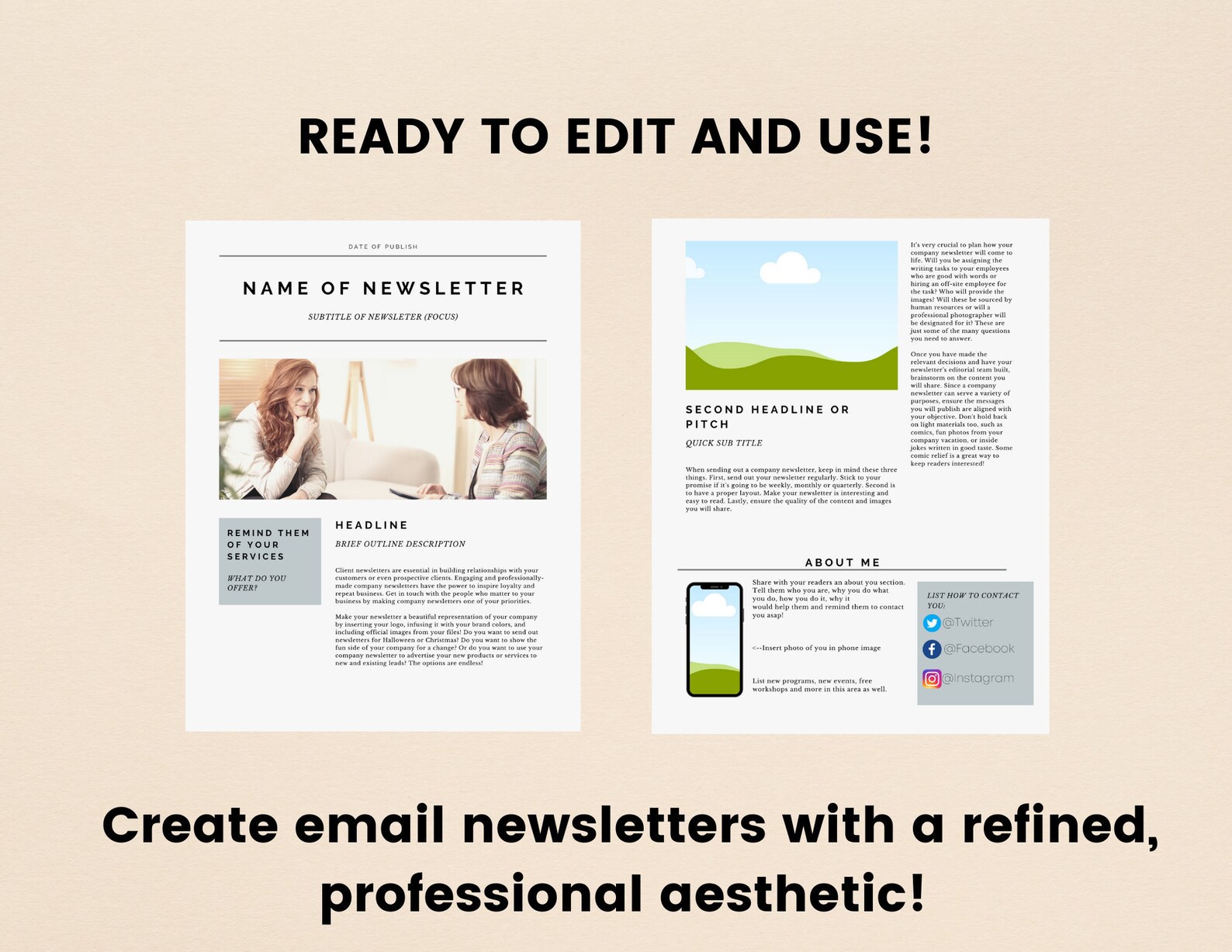 Coaching Newsletter Email Template - Etsy