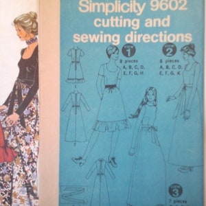 Vintage Simplicity 9602 Maxi or Midi Evening Dress Pattern, Size 8 ...