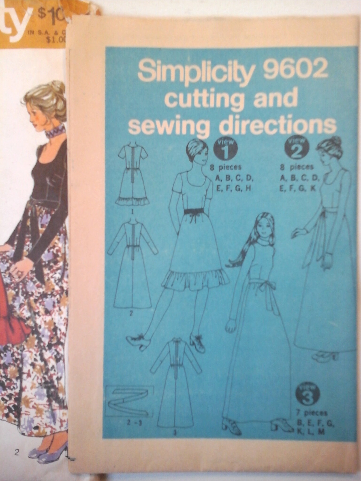 Vintage Simplicity 9602 Maxi or Midi Evening Dress Pattern, Size 8 ...