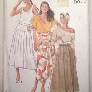 FF 80s New Look 6875 Misses Yoked Skirt With Waistband or Elastic Waist ...