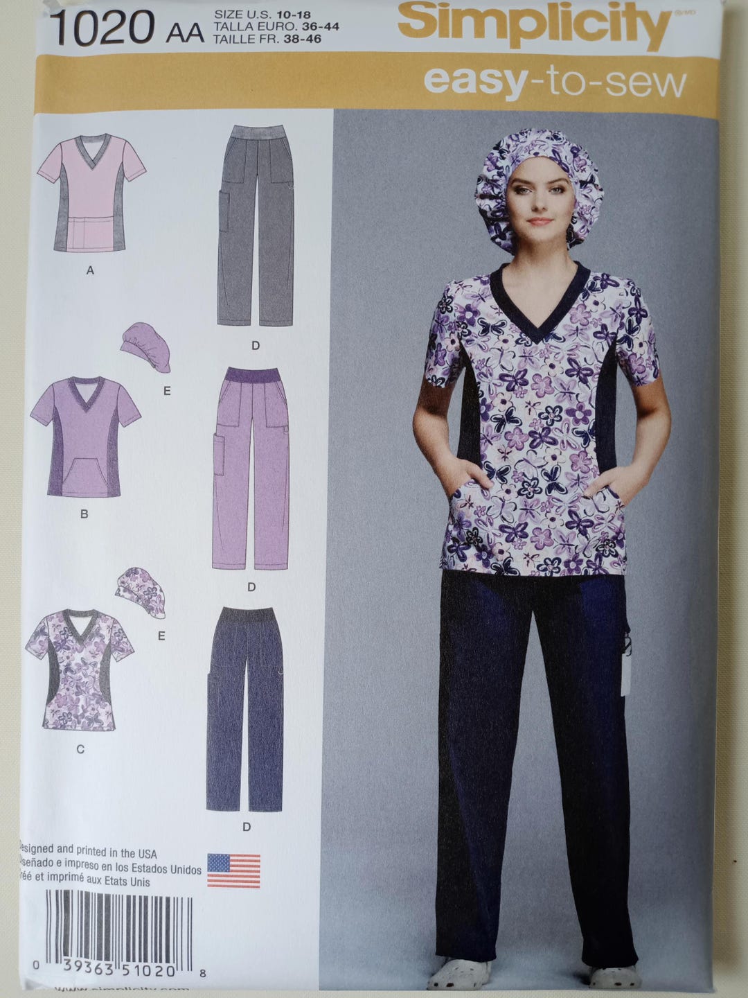 Simplicity 1020 Unisex Scrubs Pattern, Size 10-18, Nurse Shirt and Coat ...