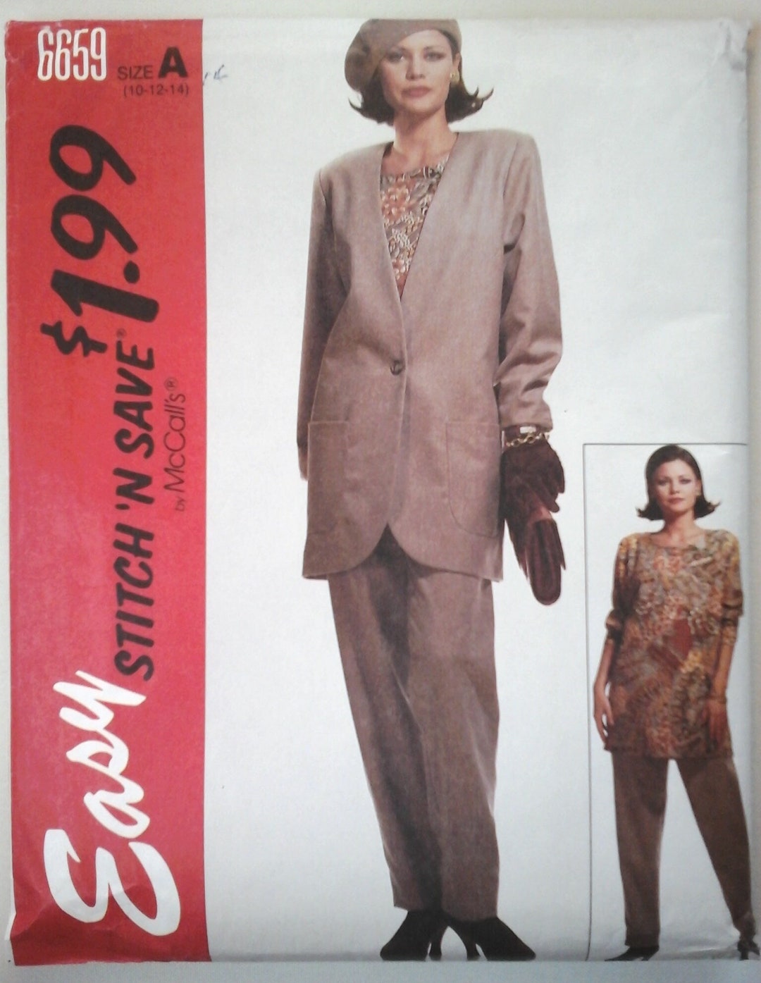 Mccall's 6659 Misses Jacket Tunic and Pants Pattern Size - Etsy