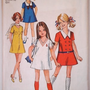 Simplicity 8720 Girls Easy Dress With Collar Variations Pattern, Size ...