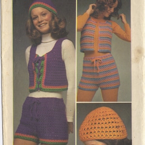 PDF Vintage 70s Simplicity 9700 Crochet Shorts Vest and Hat - Etsy