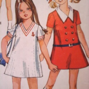 Simplicity 8720 Girls Easy Dress With Collar Variations Pattern, Size ...