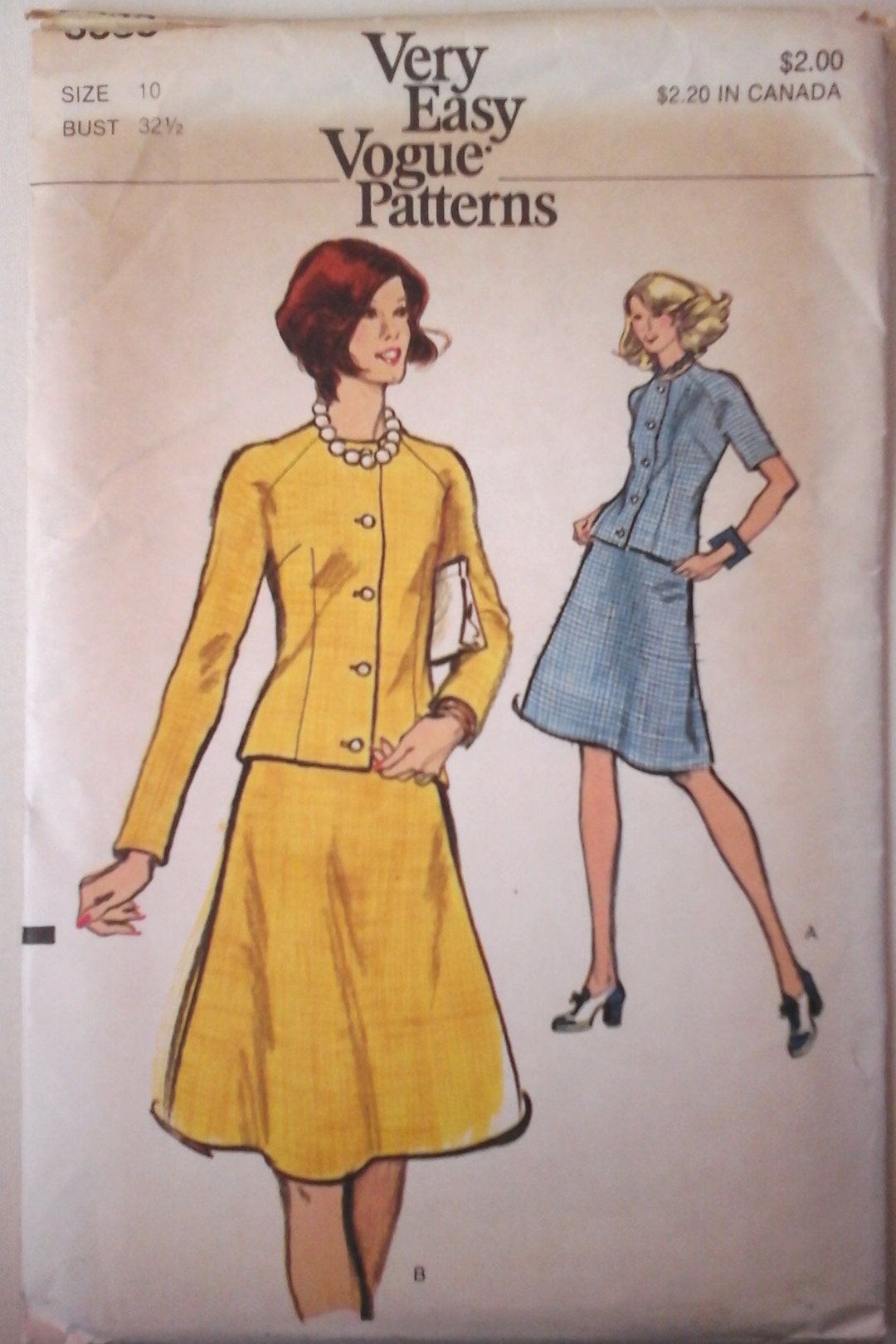 FF Vogue 8535 Misses Top, Jacket and Skirt Pattern, Size 10 Bust 32.5 ...