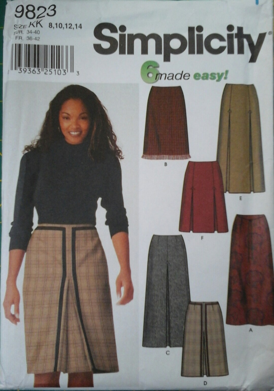 FF Simplicity 9823 Pencil Skirt in Two Lengths Pattern, Size 8-14 ...