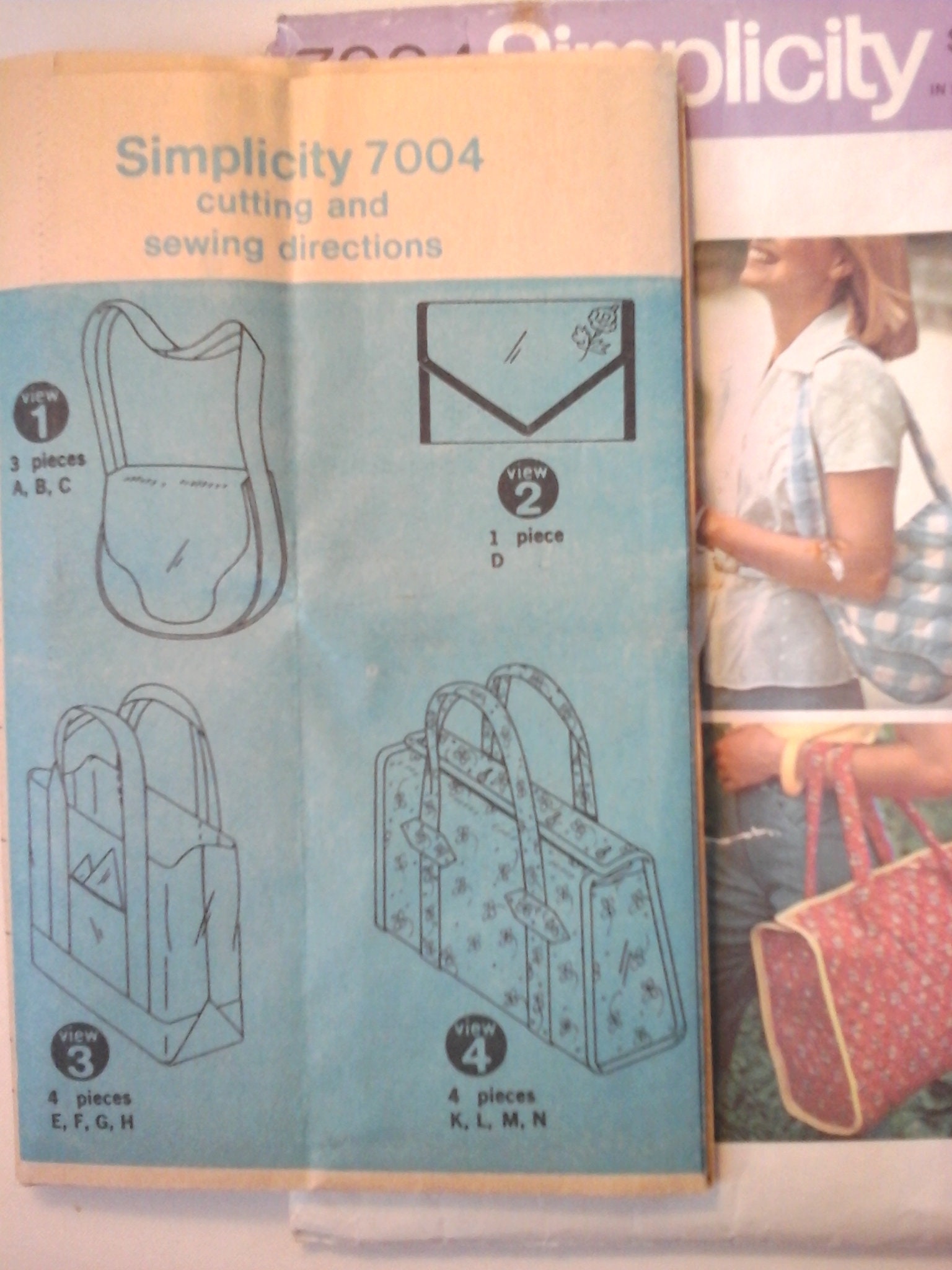 Simplicity 7004 Tote Bags Pattern in Various Shapes and Sizes, 70s ...