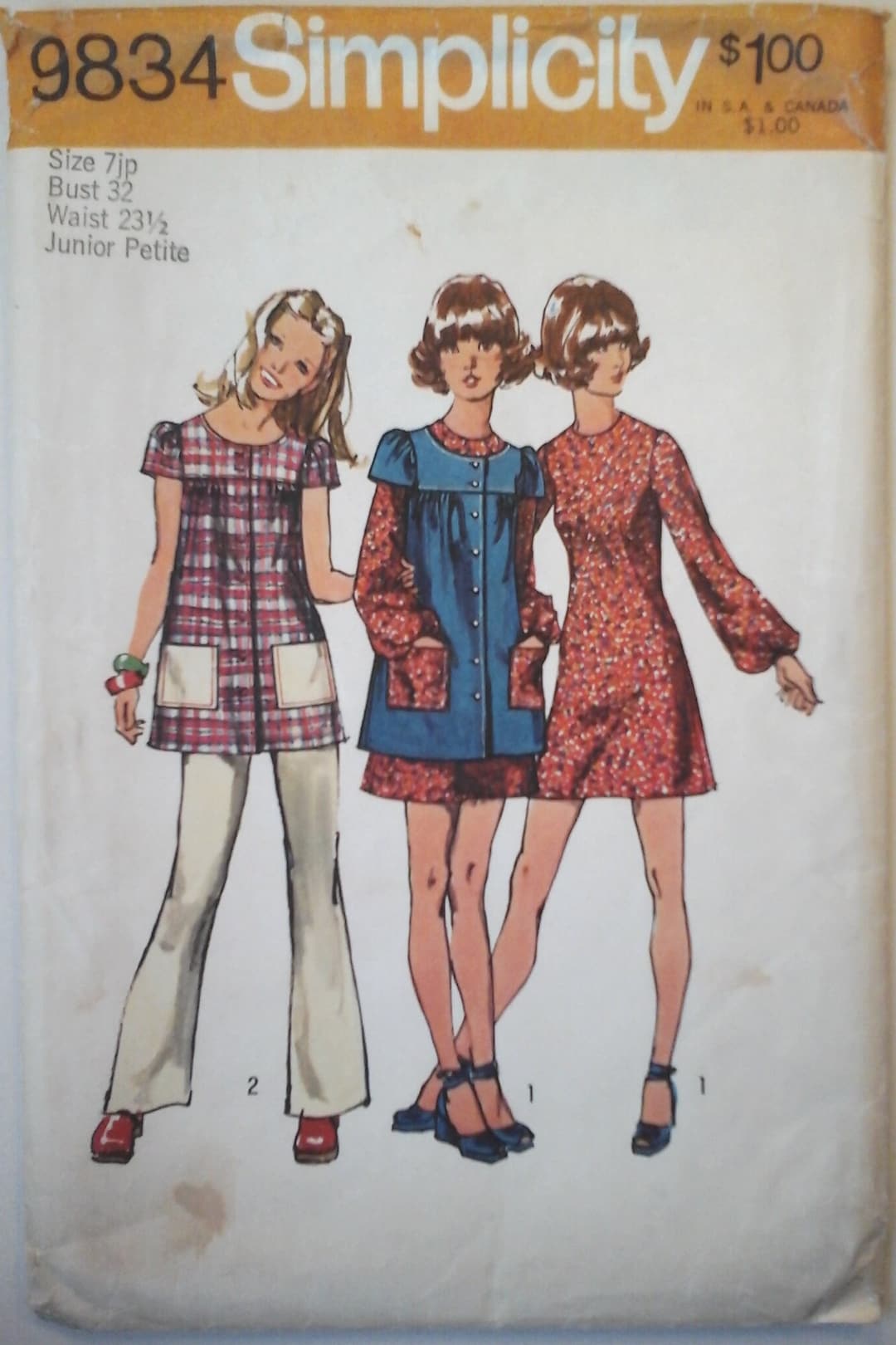Simplicity 9834 Womens Junior Petite Mini Dress Smock & Pants Sewing ...