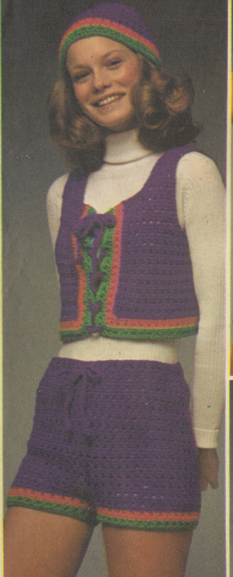 PDF Vintage 70s Simplicity 9700 Crochet Shorts Vest and Hat - Etsy
