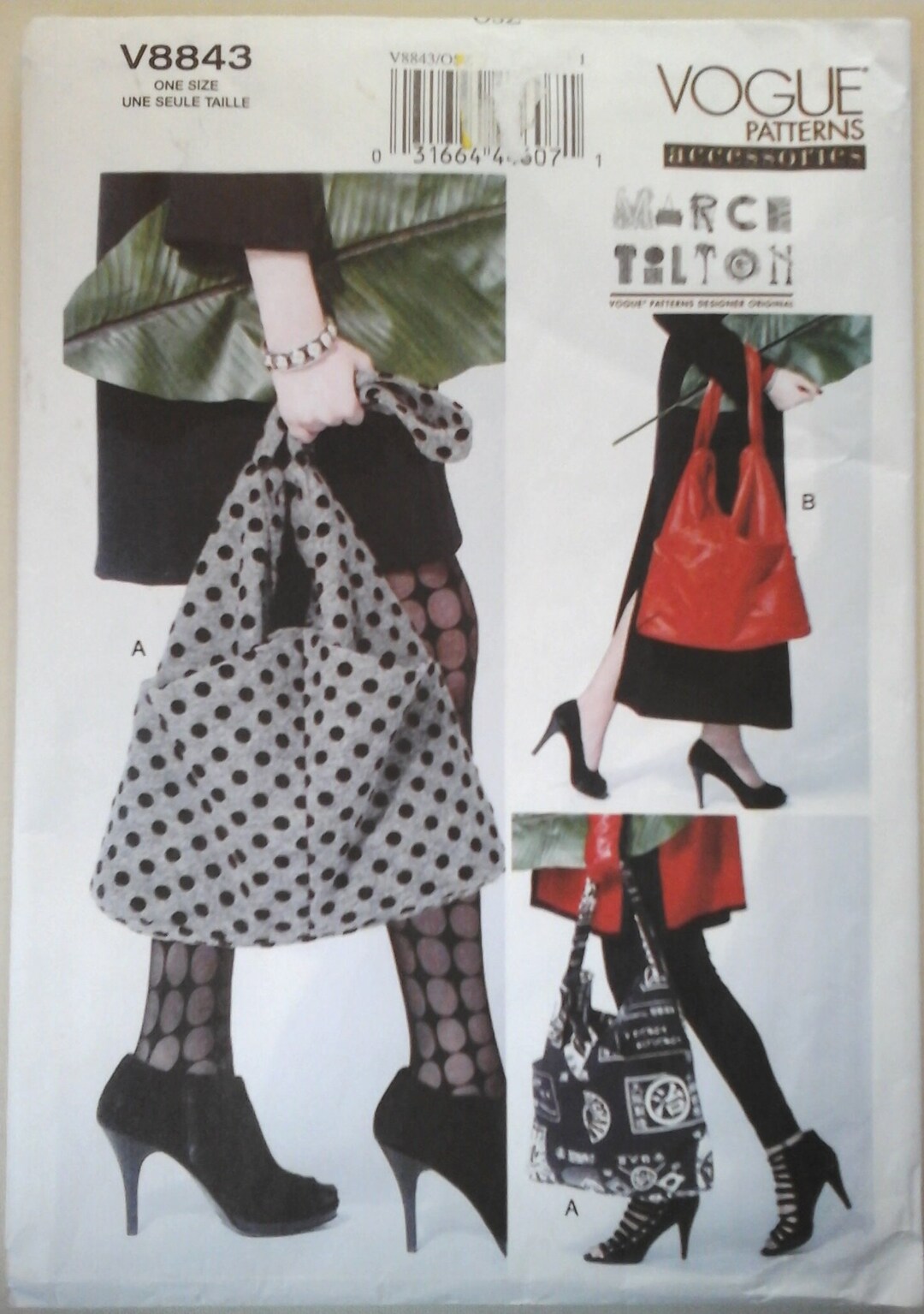 Vogue V8843 Bags in Two Variations Pattern, Handbag Pattern, Vogue ...