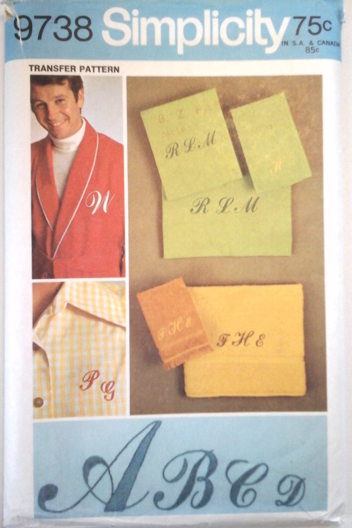 Simplicity 9738 Set of Monogram Embroidery Transfers Pattern With ...