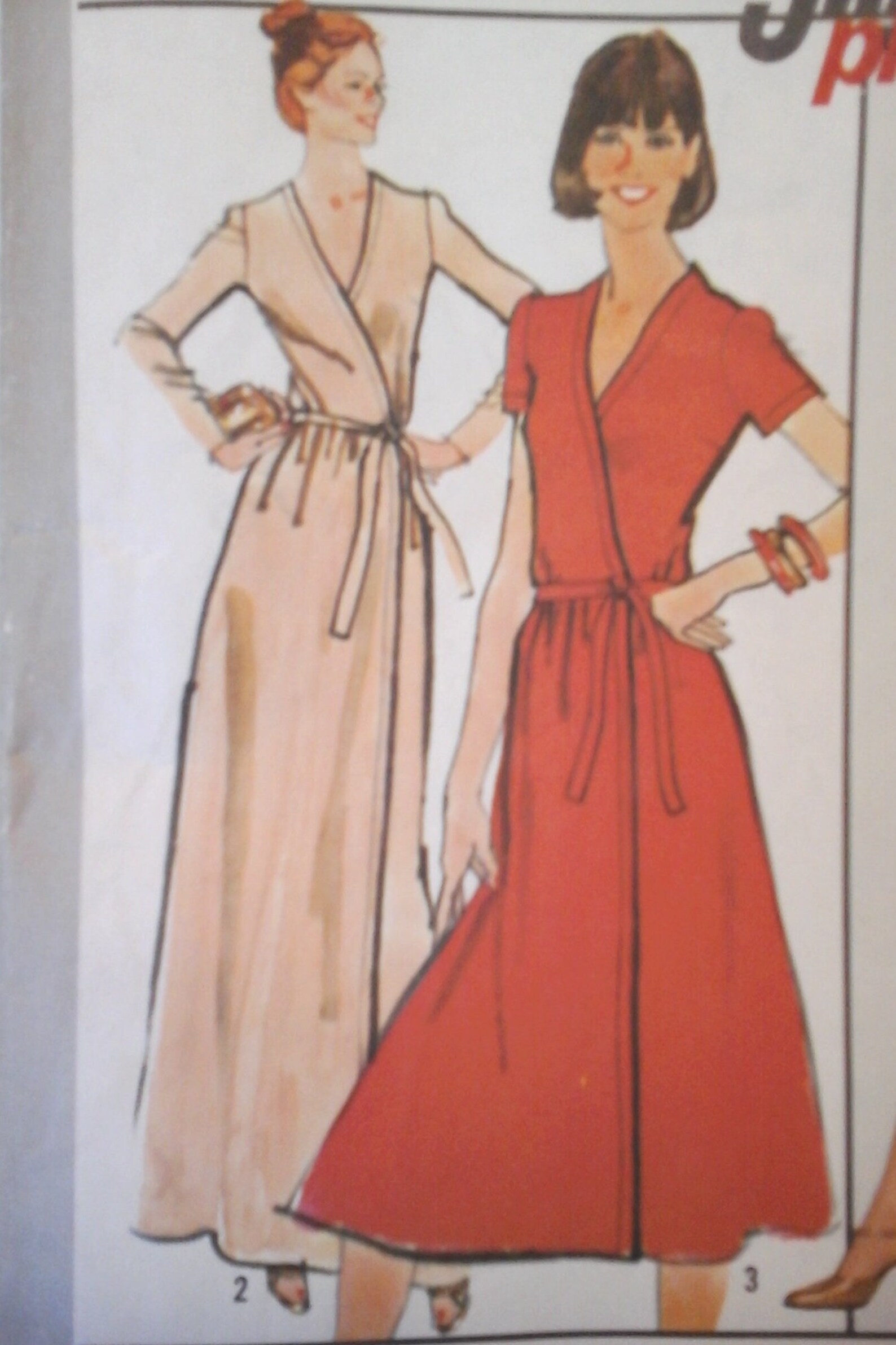 70s Simplicity 8235 Front Wrap Dresses Pattern, Size 10, Bust 32.5 ...