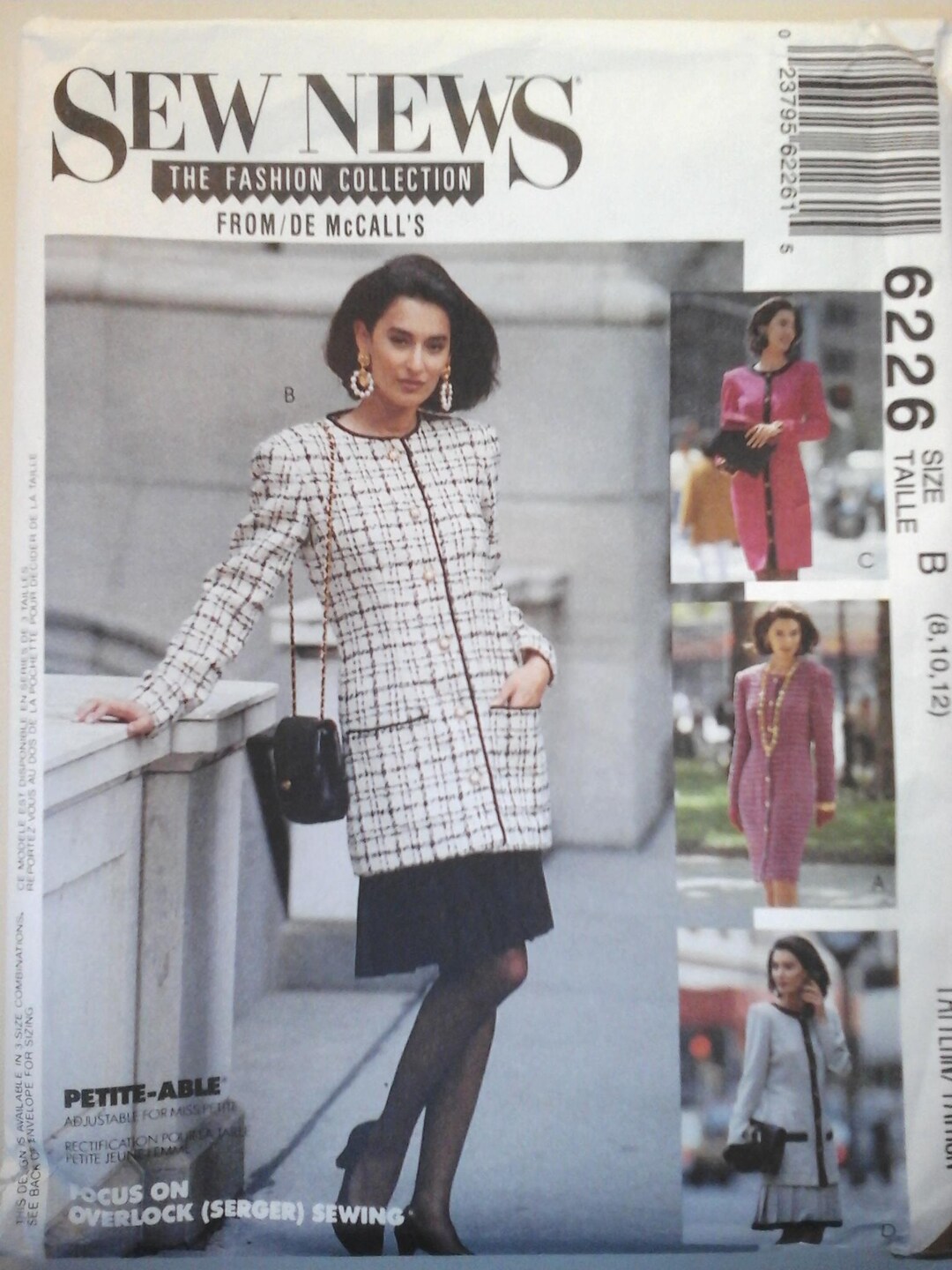 Mccall's 6226 Chanel-style Dress Pattern, Size 8, Bust 31.5, Vintage ...