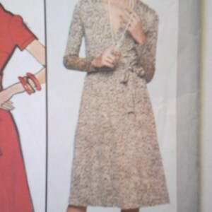 70s Simplicity 8235 Front Wrap Dresses Pattern, Size 10, Bust 32.5 ...